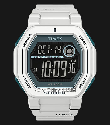 Timex Command Encounter TW2V63600 Inverted Digital Dial White Resin ...