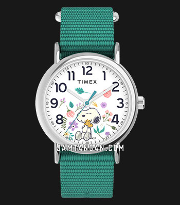 Timex Weekender X Peanuts In Bloom Floral TW2V78000 Snoopy Graphic Dial ...