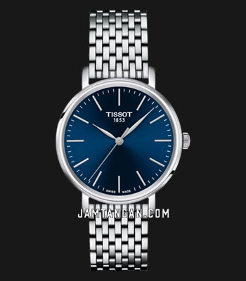 Tissot Everytime 34mm T-Classic T143.210.11.041.00 Blue Dial Stainless Steel Strap | Jamtangan.com