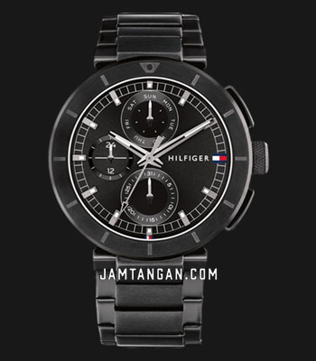 Tommy Hilfiger Lorenzo 1792119 Men Chronograph Black Dial Black ...