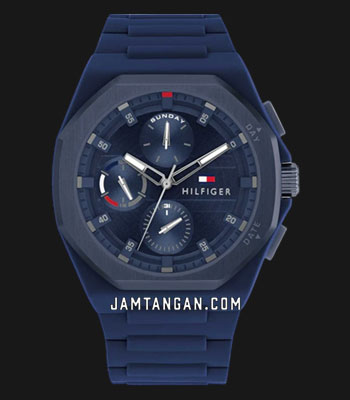 Tommy Hilfiger Neo 1792122 Men Chronograph Blue Dial Blue Silicone ...