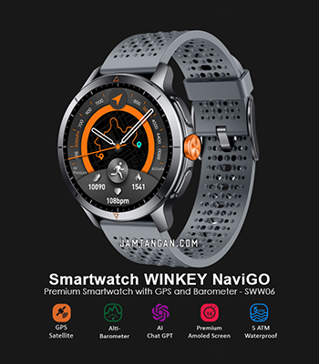 WINKEY SWW06 NaviGo GPS AMOLED Screen BT Call 5ATM Waterproof Rubber ...