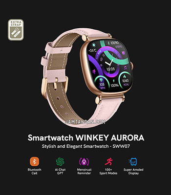 WINKEY SWW07 Aurora Smartwatch Fashion Amoled Screen BT Call Long ...